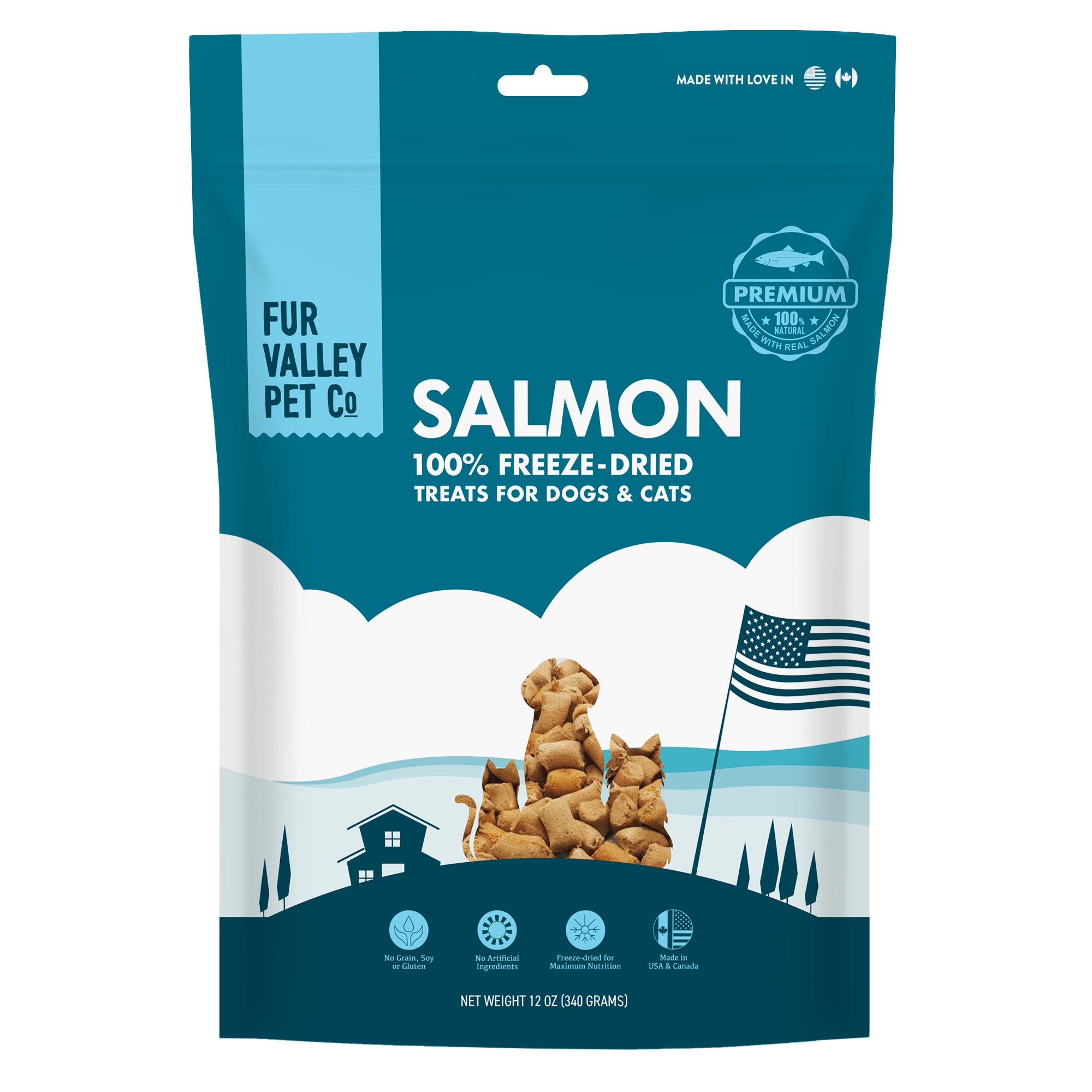 Salmon | 100% Freeze – Dried Meal Treats for Dogs & Cats 12 OZ – Fur ...